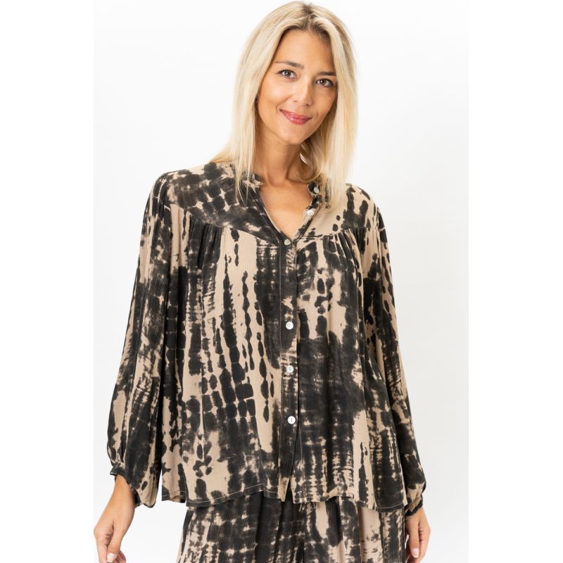 Tie Dye Button-Up Top