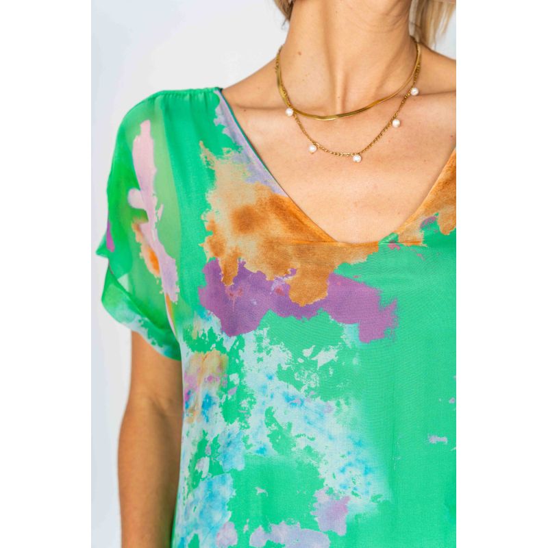 Splash print Silk Dress