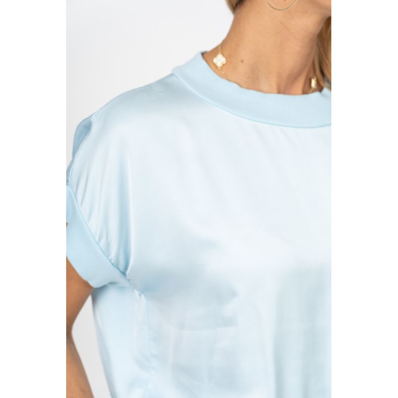 Ribbed knit trim Blouse