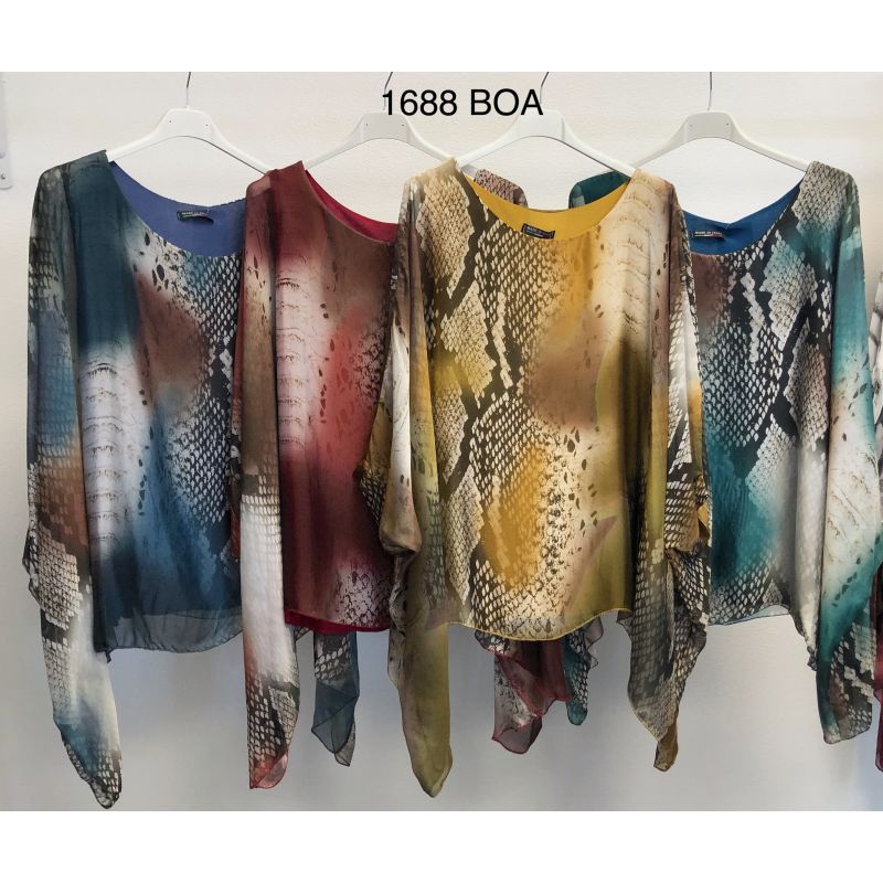 Silk Boa Print Blouse
