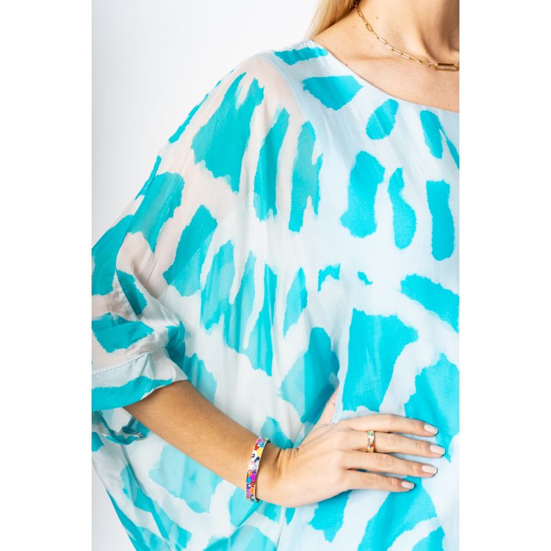 Swirl Print Silk Blouse